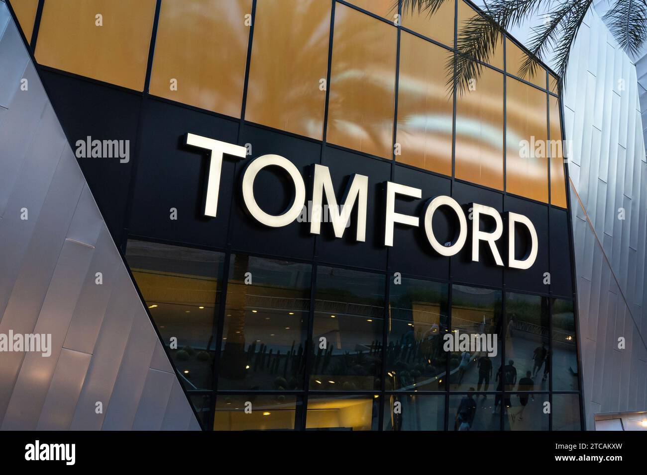 Close up of the Tom Ford store sign on the building at The Shops At ...
