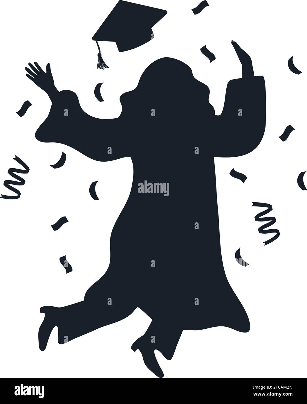 Graduate in black gown Stock Vector Images - Alamy