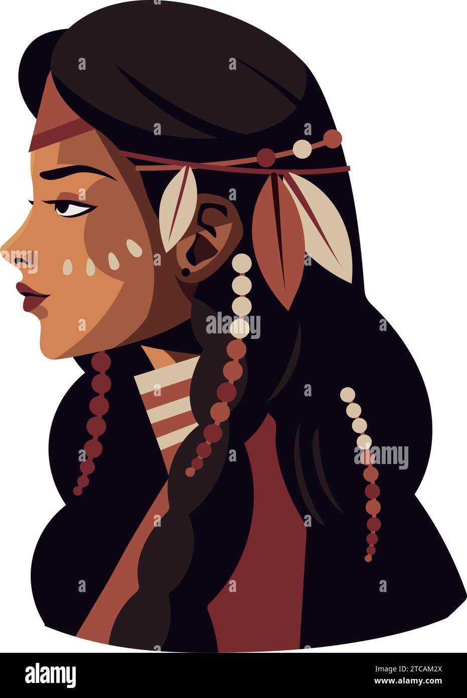 native american girl profile Stock Vector Image & Art - Alamy