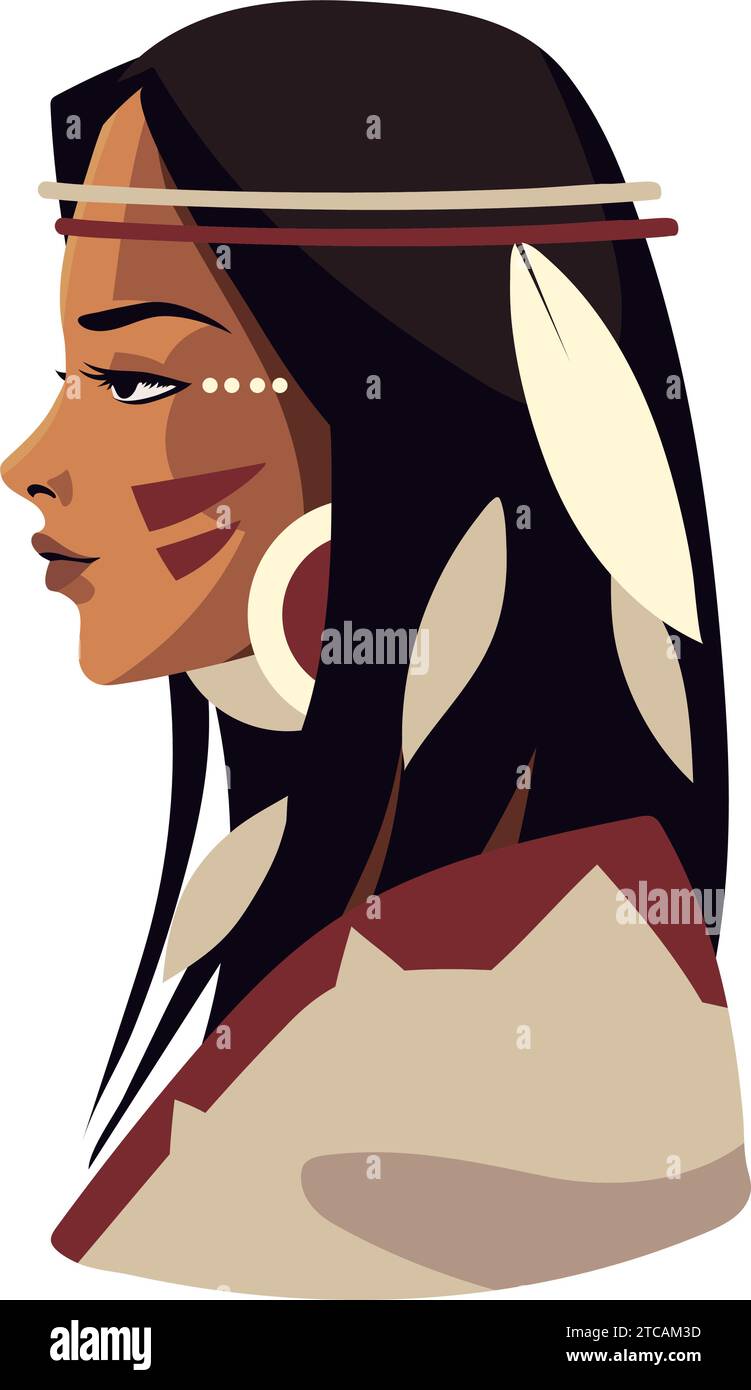 native american girl illustration Stock Vector Image & Art - Alamy