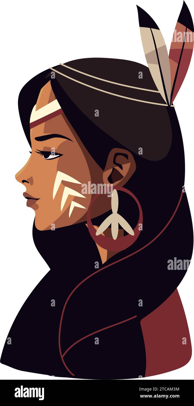 native american girl character Stock Vector Image & Art - Alamy