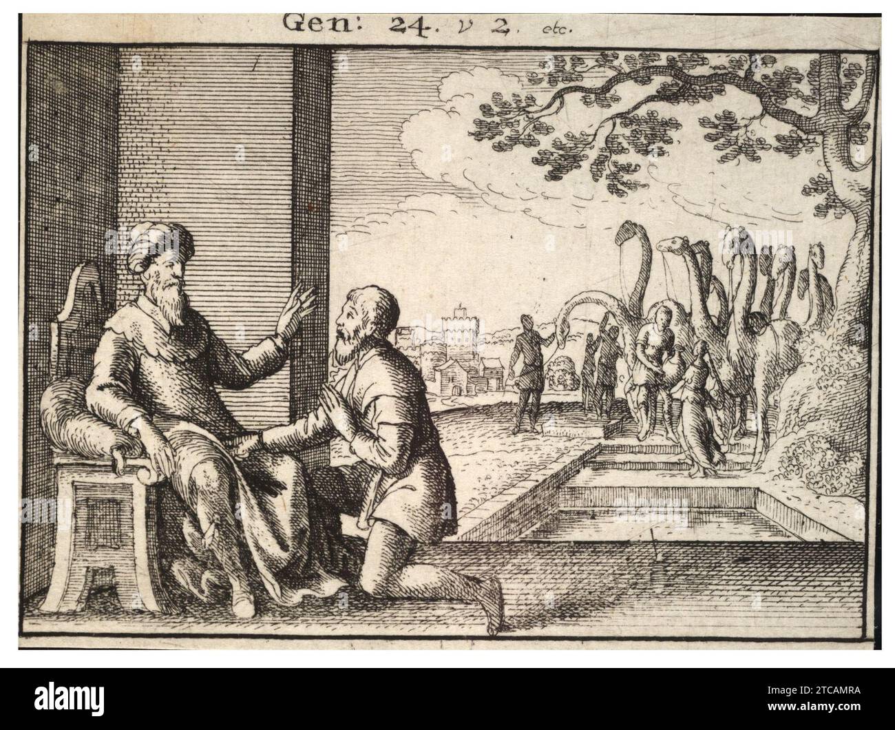 Wenceslas Hollar - Abraham's servant at the well of Nahor (State 1 ...