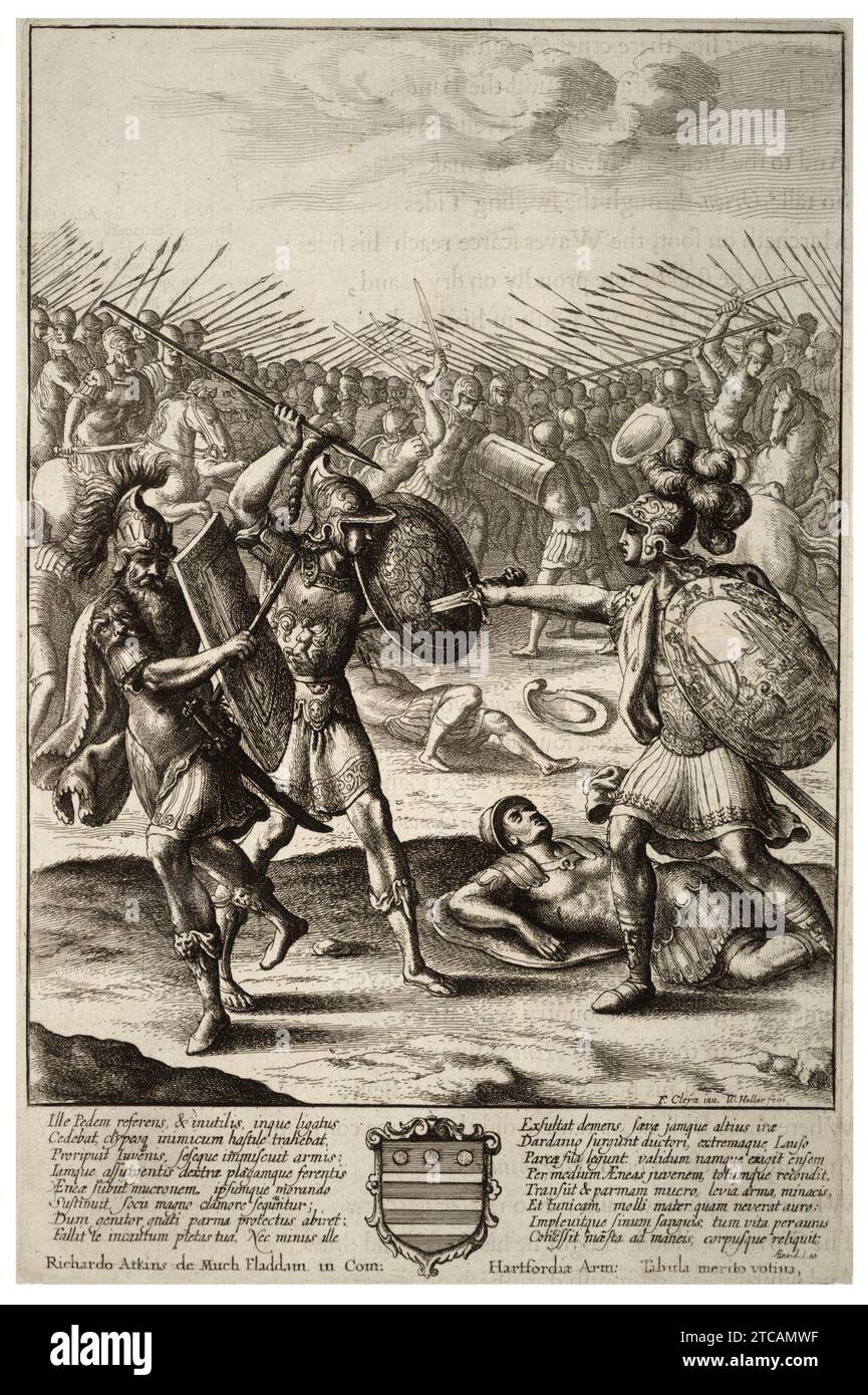 Wenceslas Hollar - Aeneas' fight with Mezentius and Lausus (State 2 ...