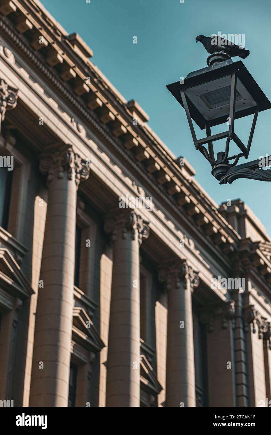 Historical city center, facade and street light, Lima, Peru, 2023 Stock ...