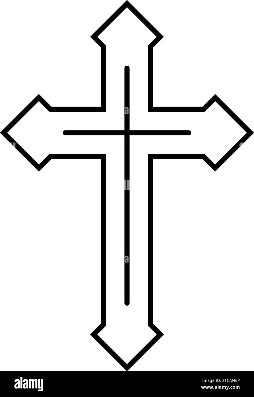 cross tattoo art vintage line icon vector illustration Stock Vector ...
