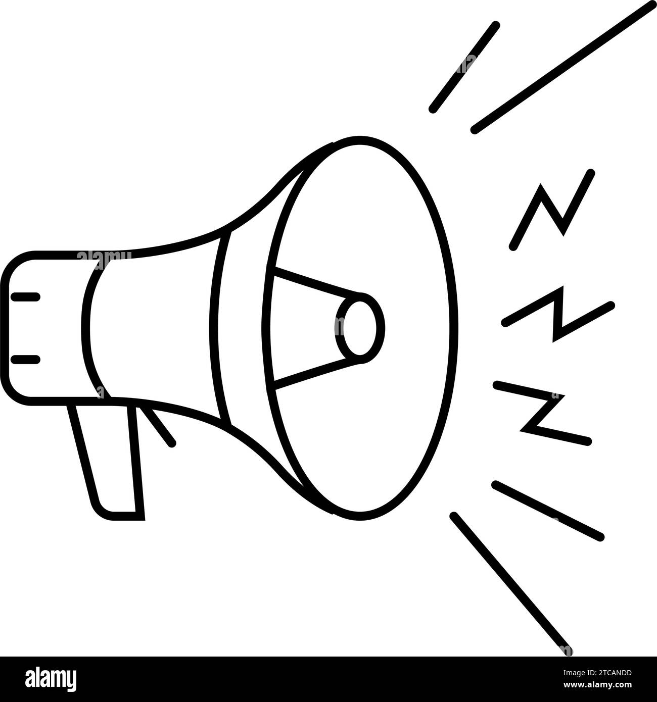 megaphone alert line icon vector illustration Stock Vector Image & Art ...