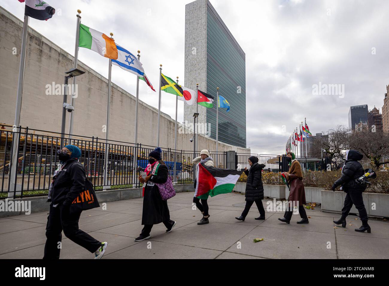 New York New York December 11 An Israeli Flag Waves In The Wind