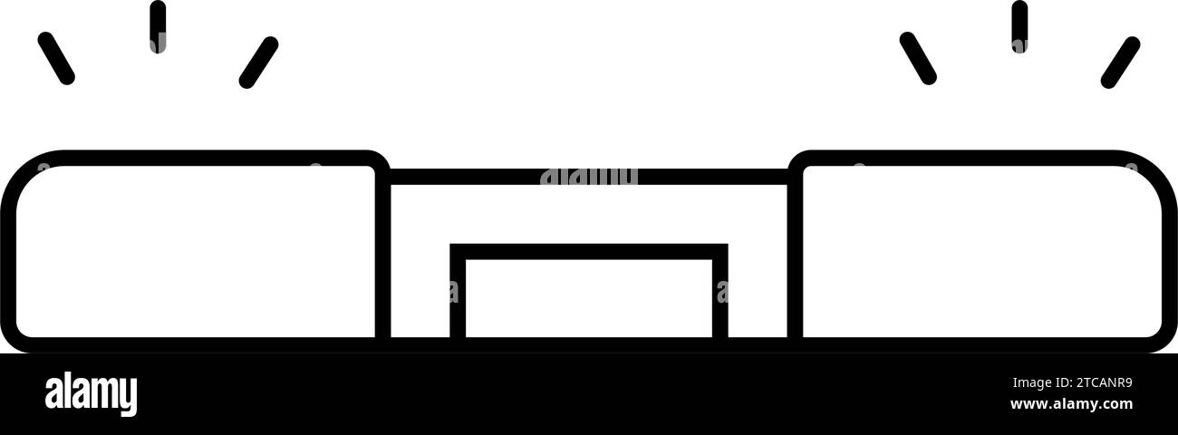 flashing lights alert line icon vector illustration Stock Vector Image ...