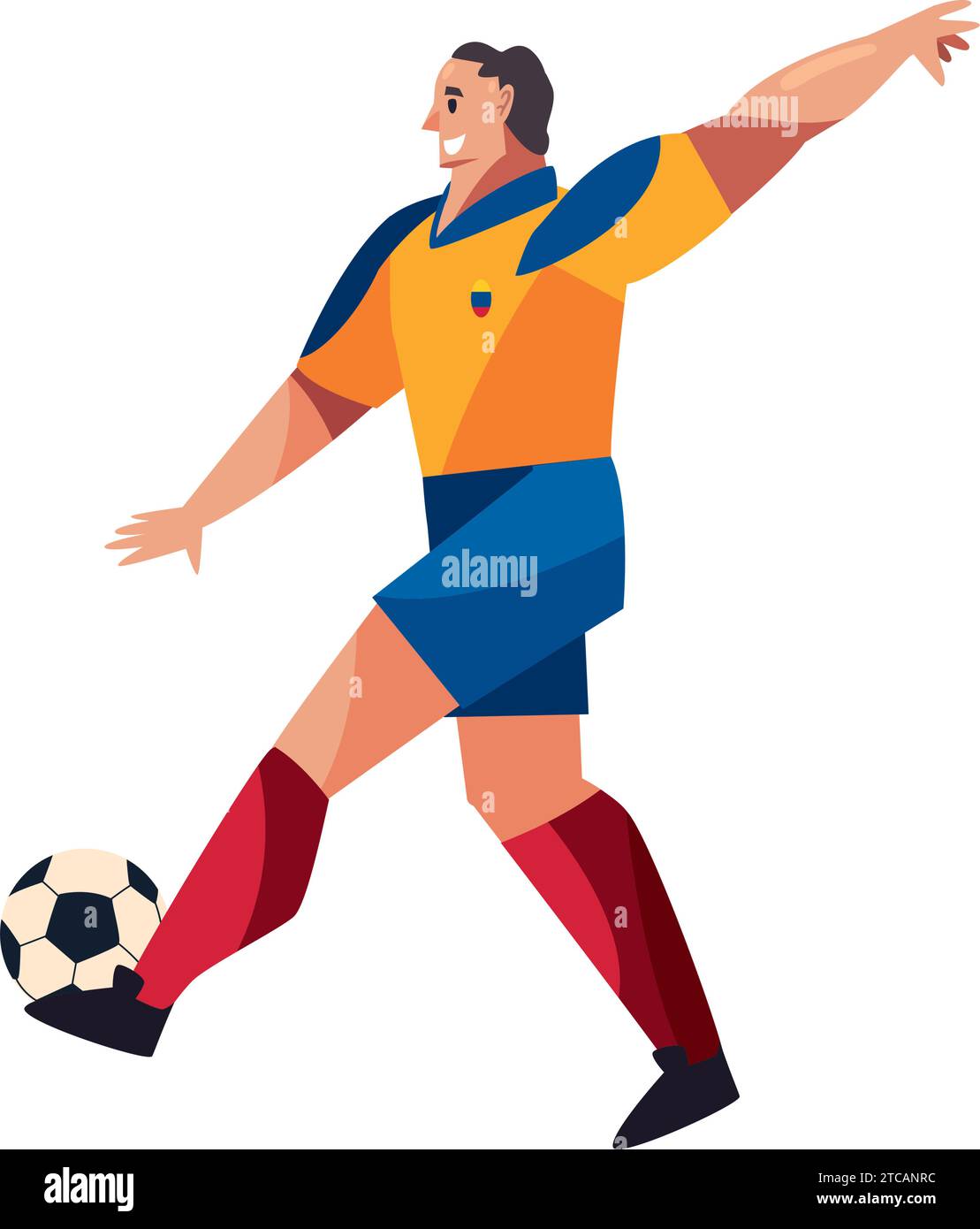 soccer colombia player cartoon Stock Vector Image & Art - Alamy