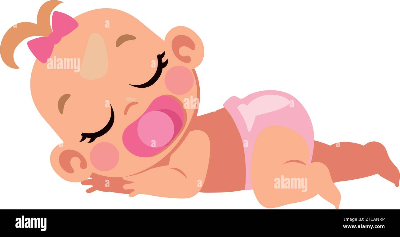 baby with pacifier sleeping cartoon Stock Vector Image & Art - Alamy