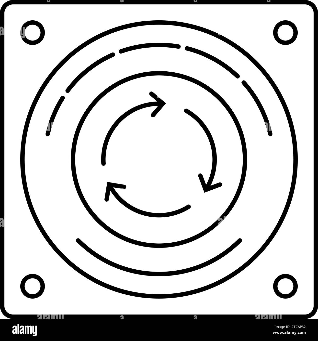 emergency stop button alert line icon vector illustration Stock Vector ...