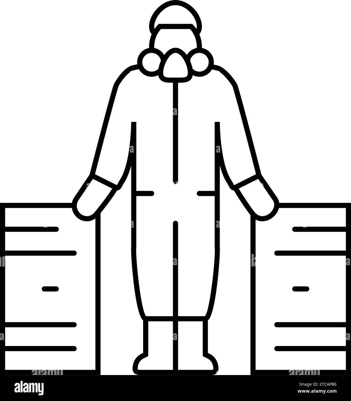 hazardous materials handling line icon vector illustration Stock Vector Image & Art - Alamy