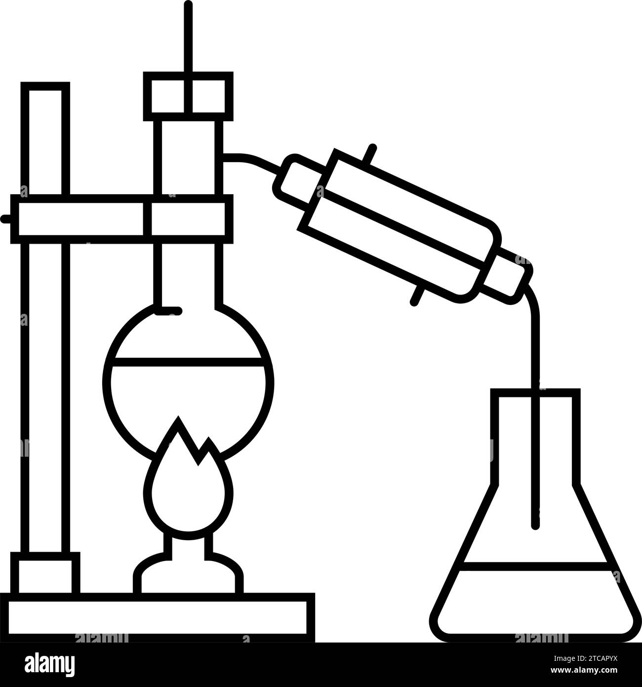 distillation apparatus engineer line icon vector illustration Stock ...