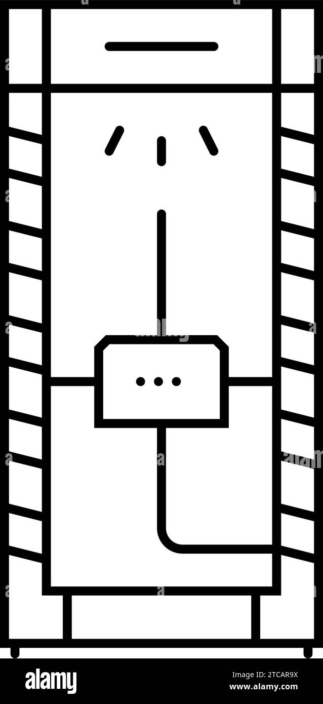 emergency safety shower engineer line icon vector illustration Stock ...