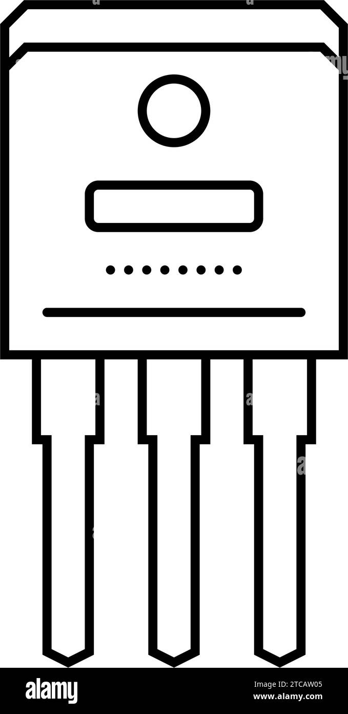 transistor electrical engineer line icon vector illustration Stock ...