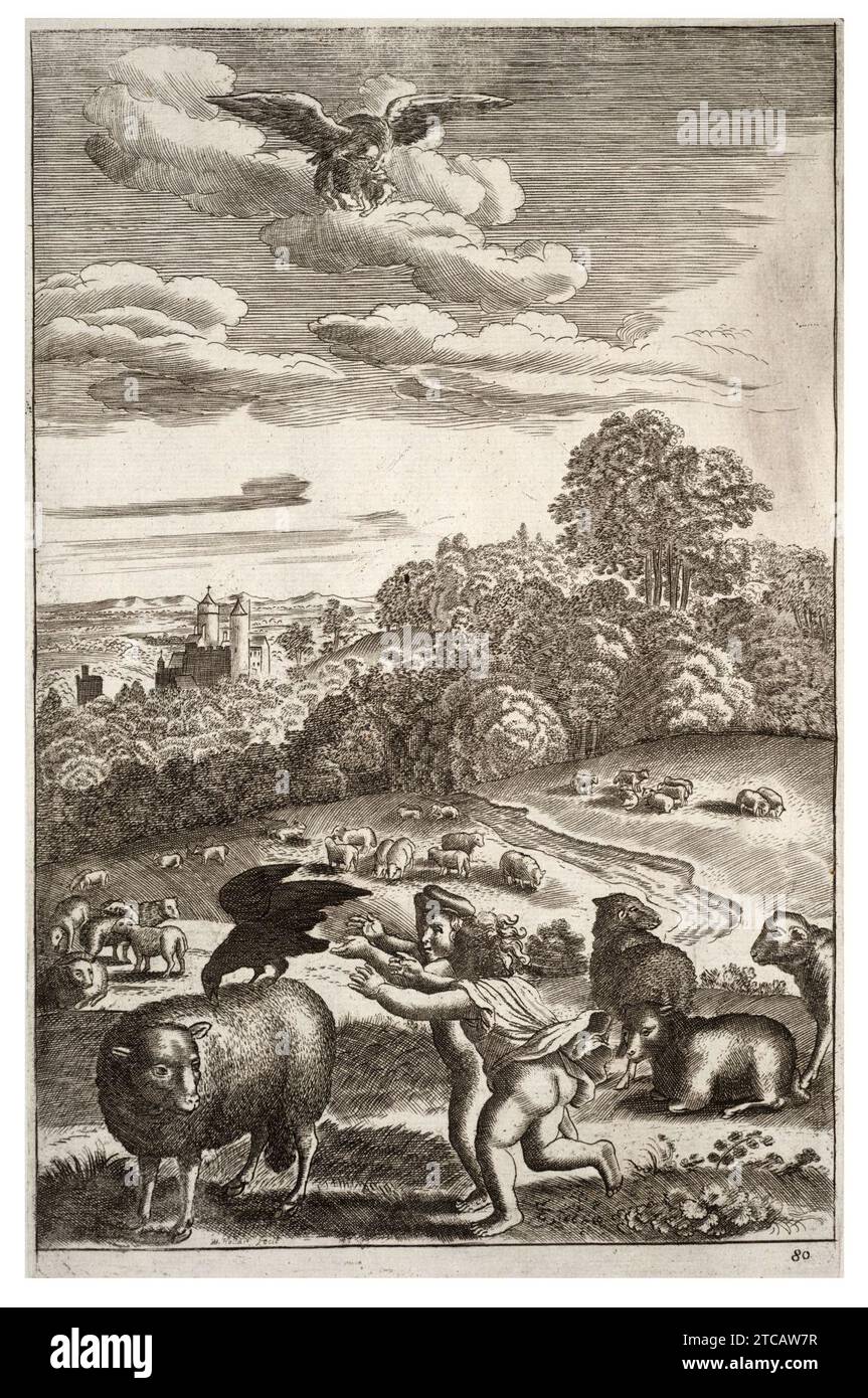 Wenceslas Hollar - The eagle and the crow (State 2 Stock Photo - Alamy