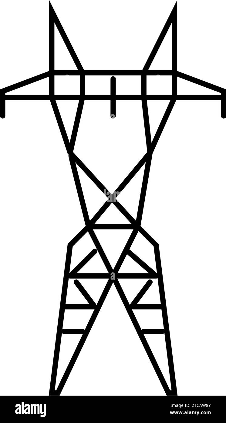 high voltage transmission line line icon vector illustration Stock ...