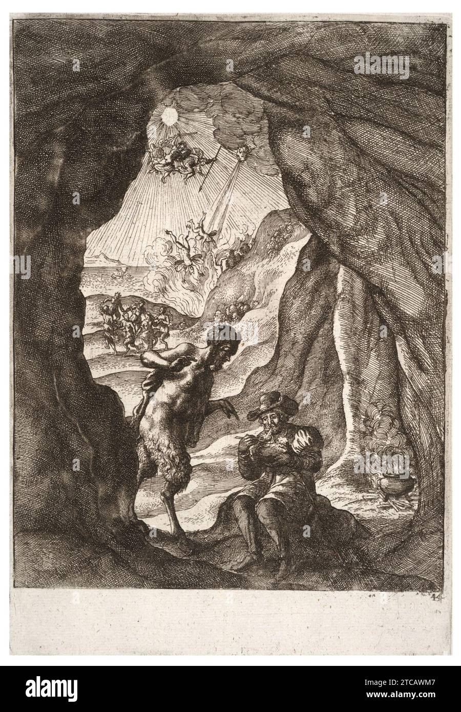Wenceslas Hollar - The satyr and the traveller (State 2 Stock Photo - Alamy