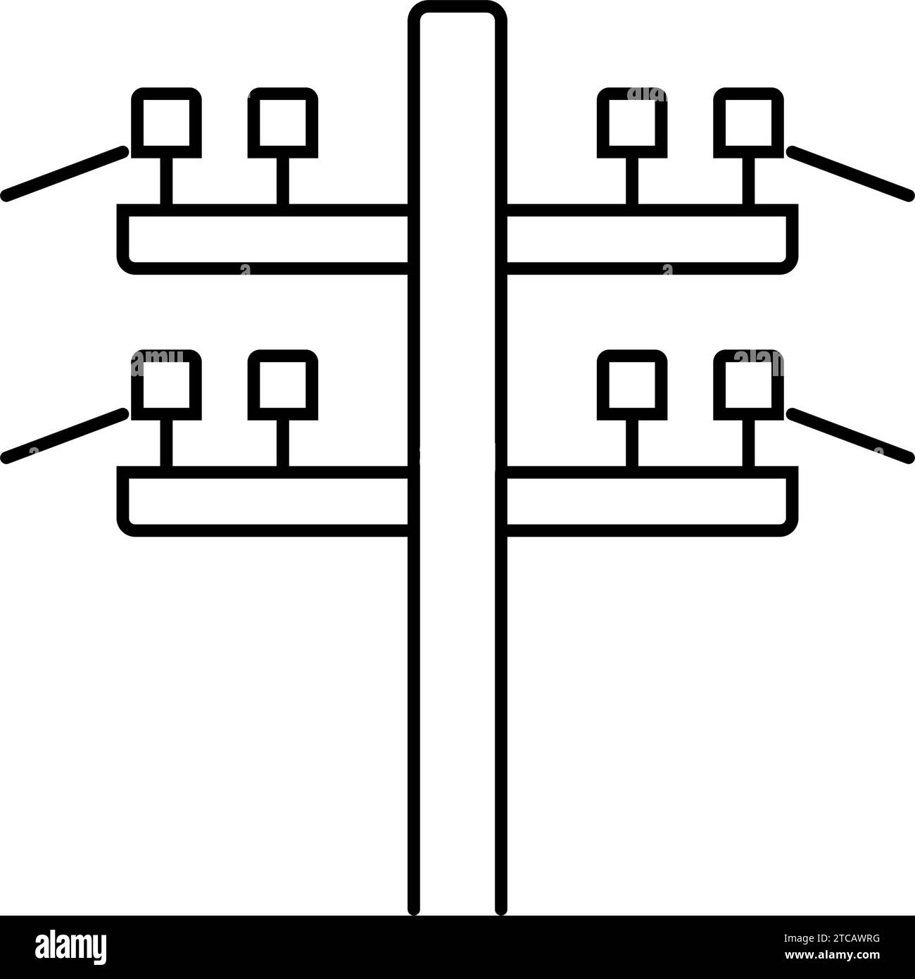 electric utility pole electrical engineer line icon vector illustration ...