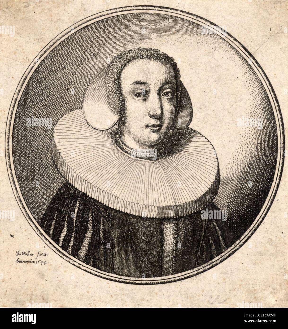 Wenceslas Hollar - Woman with a coif and pleated ruff (State 1 Stock ...