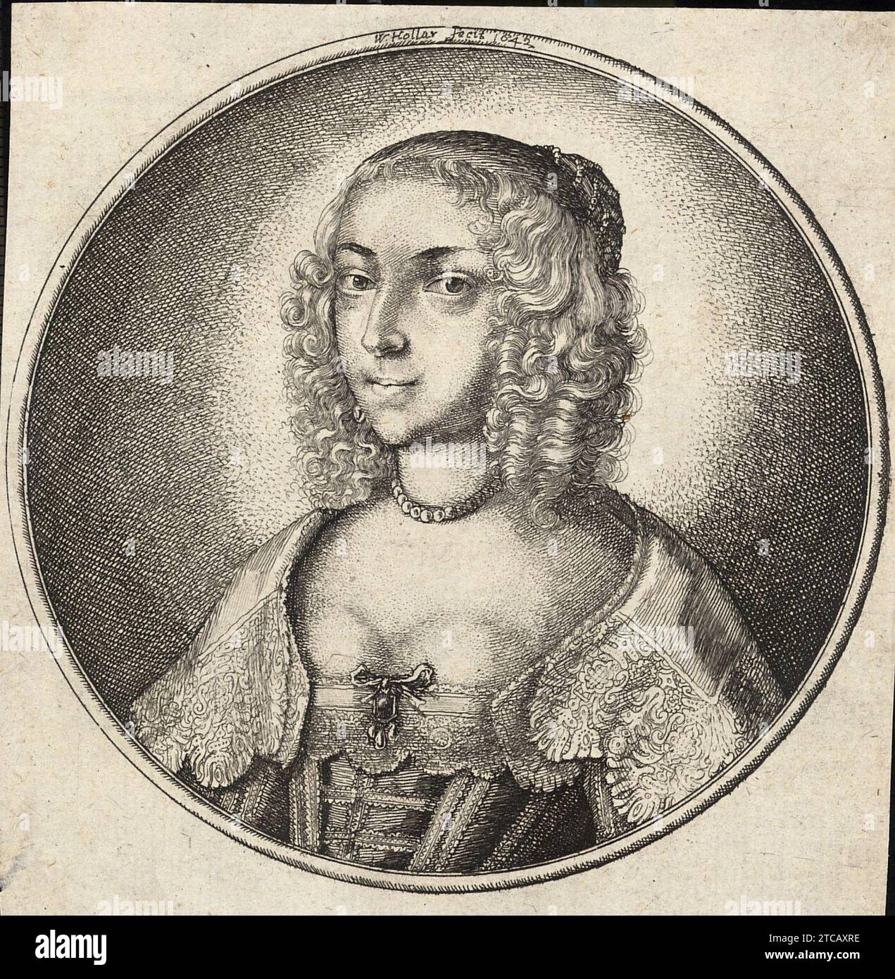 Wenceslas Hollar - Woman with fringe and curly, plaited hair Stock ...