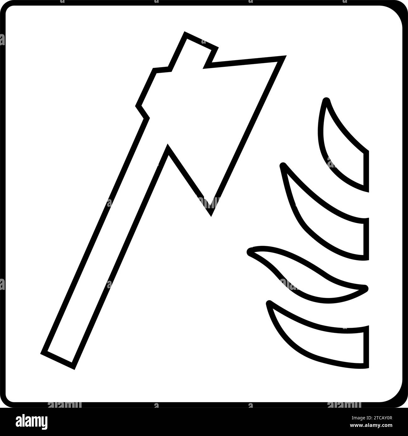 axe emergency safety line icon vector illustration Stock Vector Image ...