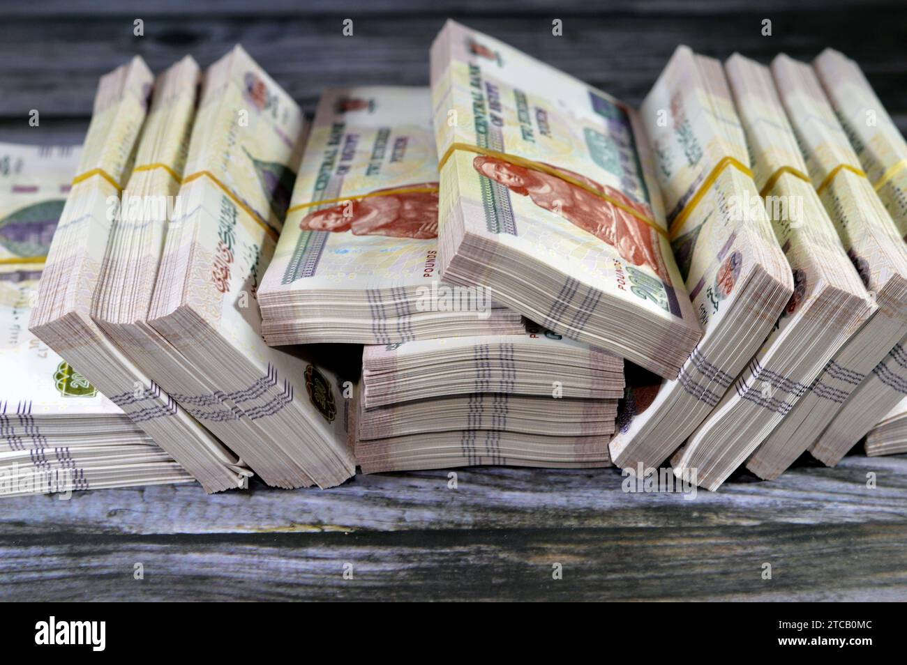 Piles and Stacks of Egypt money thousands of Pounds currency banknotes ...