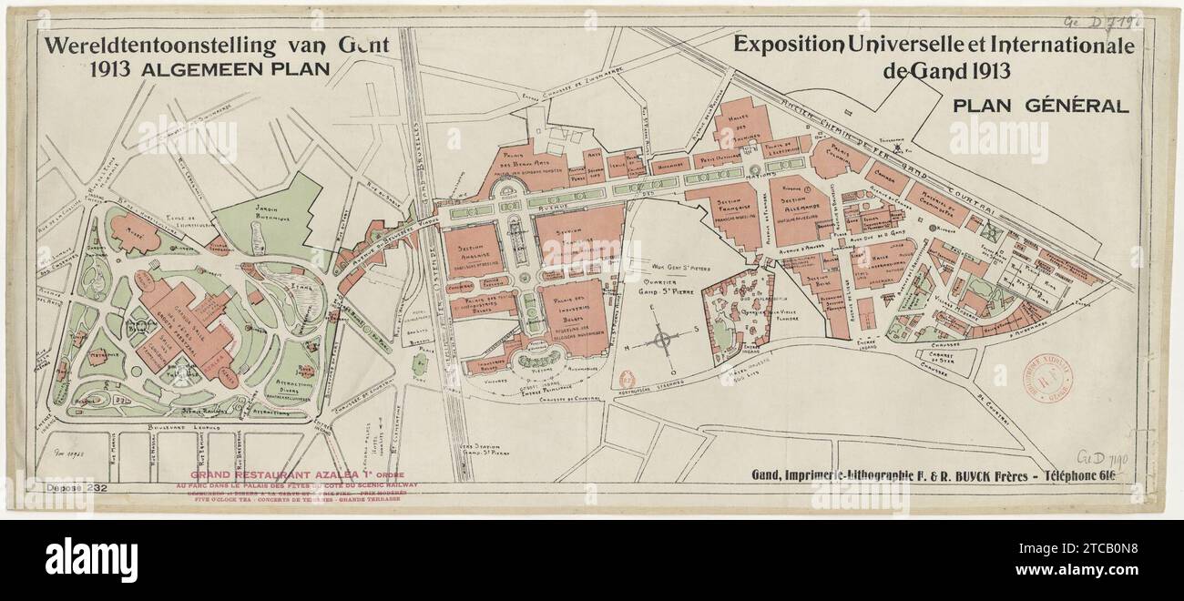 Wereldtentoonstelling van Gent, 1913. Algemeen plan Stock Photo - Alamy