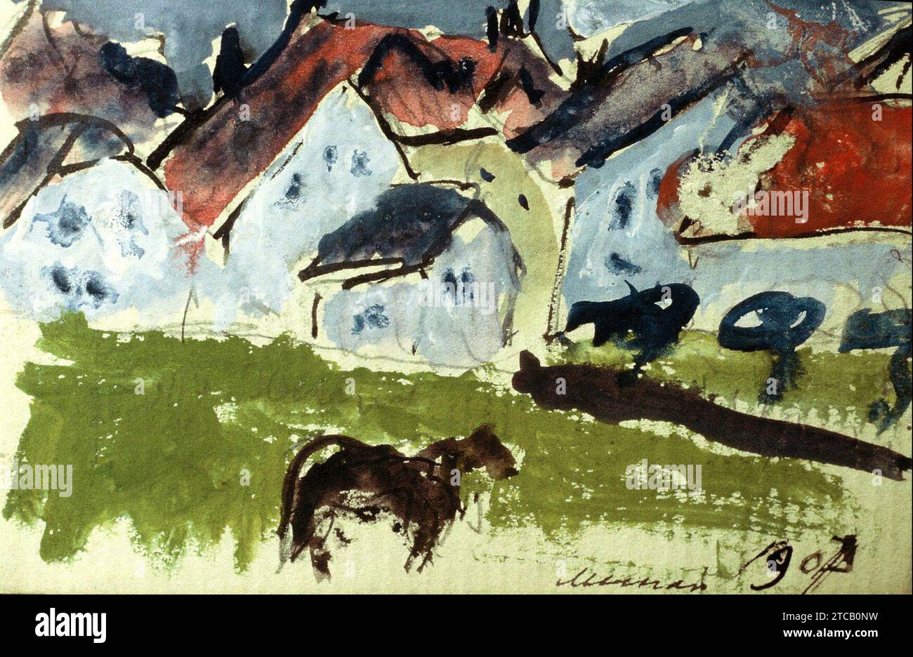 Werefkin - Vorskizze zu Pferdchen 1907 Stock Photo - Alamy