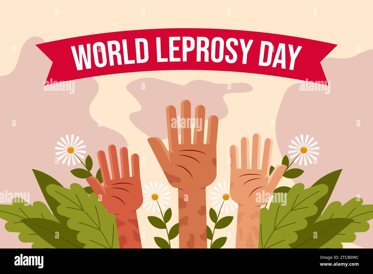 flat design world leprosy day background illustration Stock Vector ...