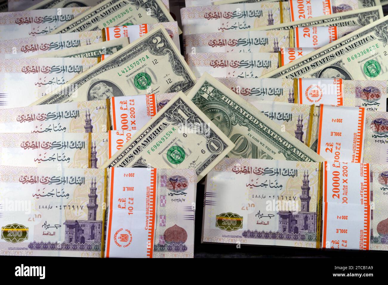 Piles and Stacks of Egypt money thousands of Pounds currency banknotes ...