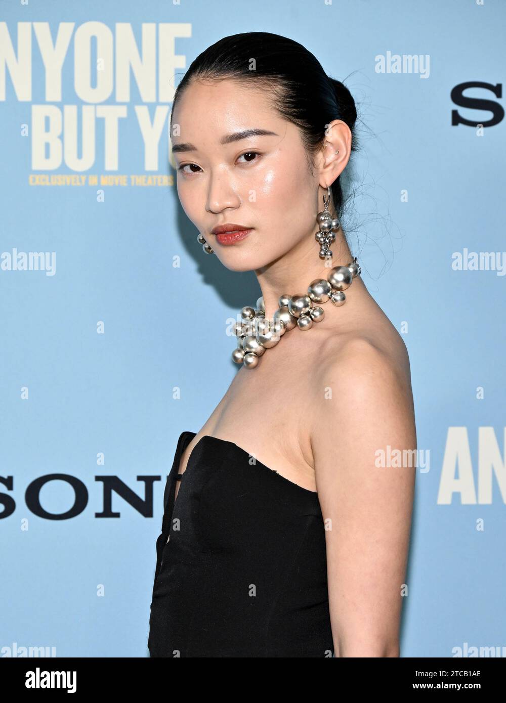 Jiwon Ra attends the premiere of "Anyone But You" at AMC Lincoln Square ...