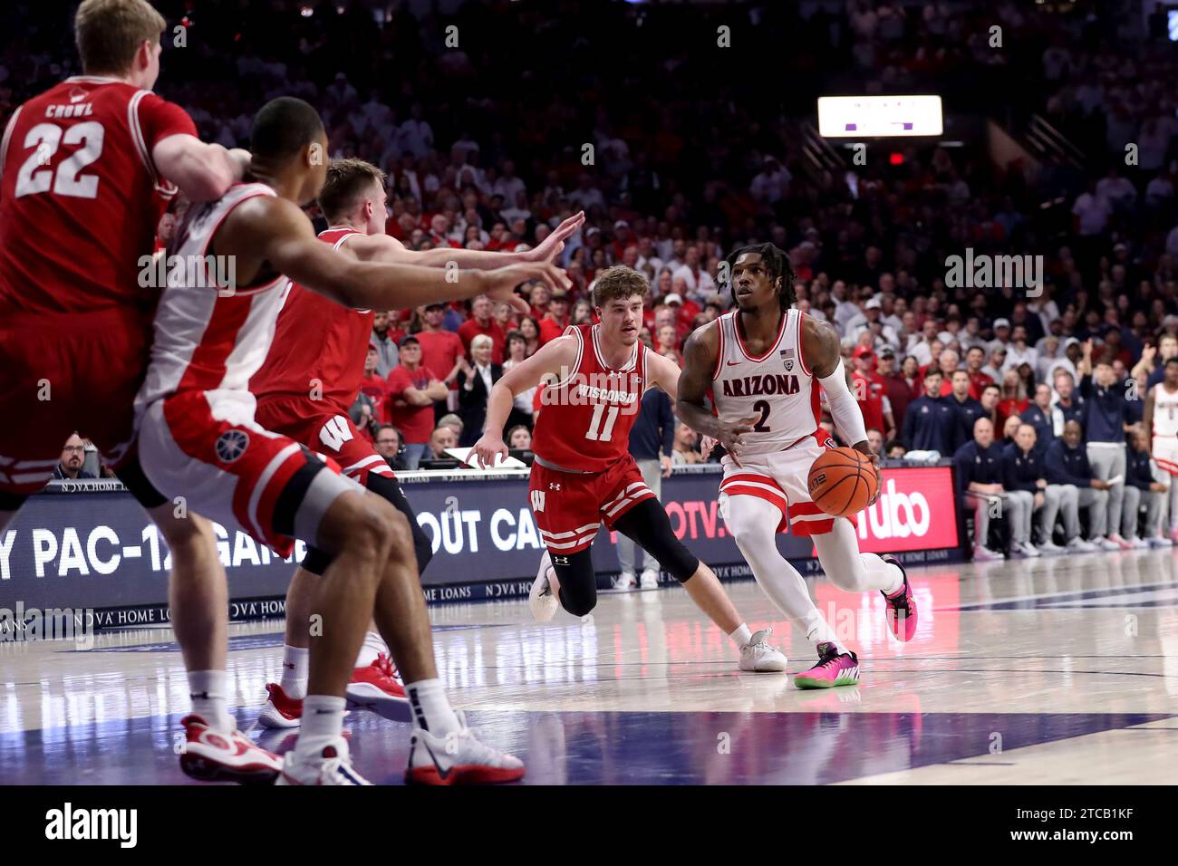 TUCSON, AZ - DECEMBER 09: Arizona Wildcats guard Caleb Love #2 during a ...
