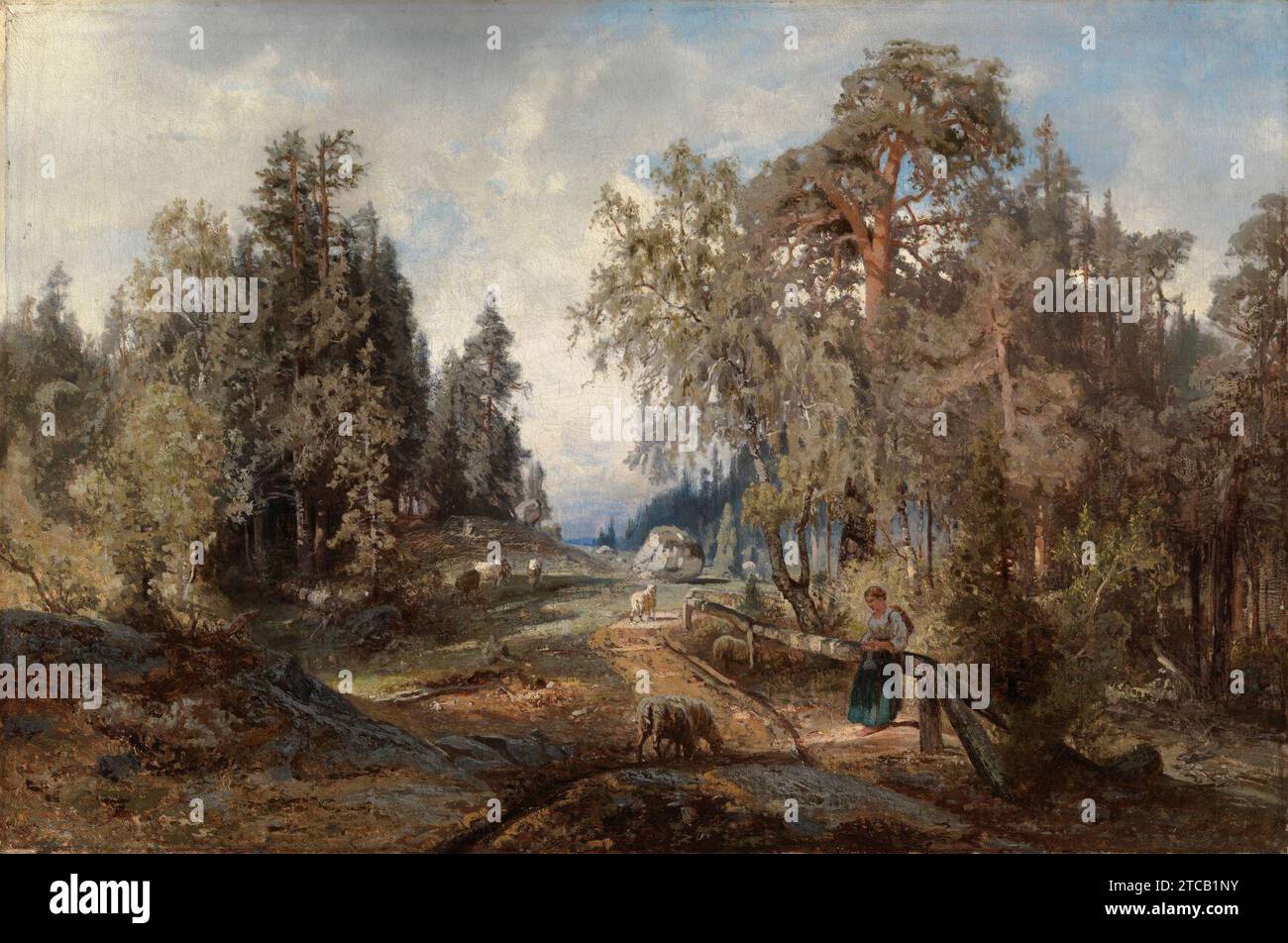 Werner Holmberg - Landscape with Sheep Stock Photo - Alamy