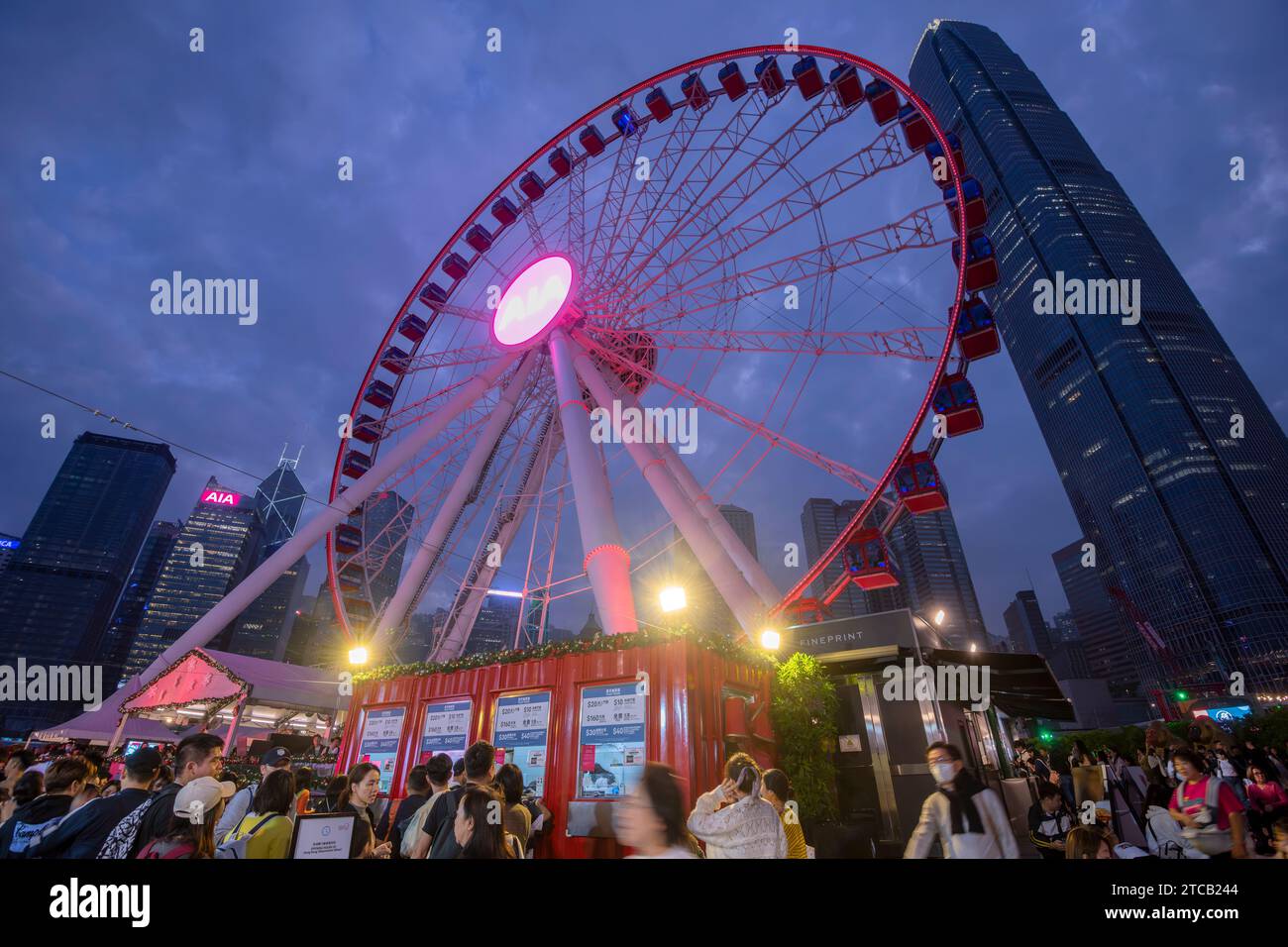 Chinese tourists at the Hong Kong observation wheel and the ...