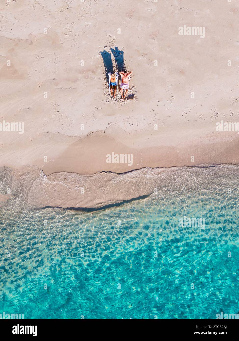 Koh Samet Island Thailand, aerial drone view from above at a couple of ...