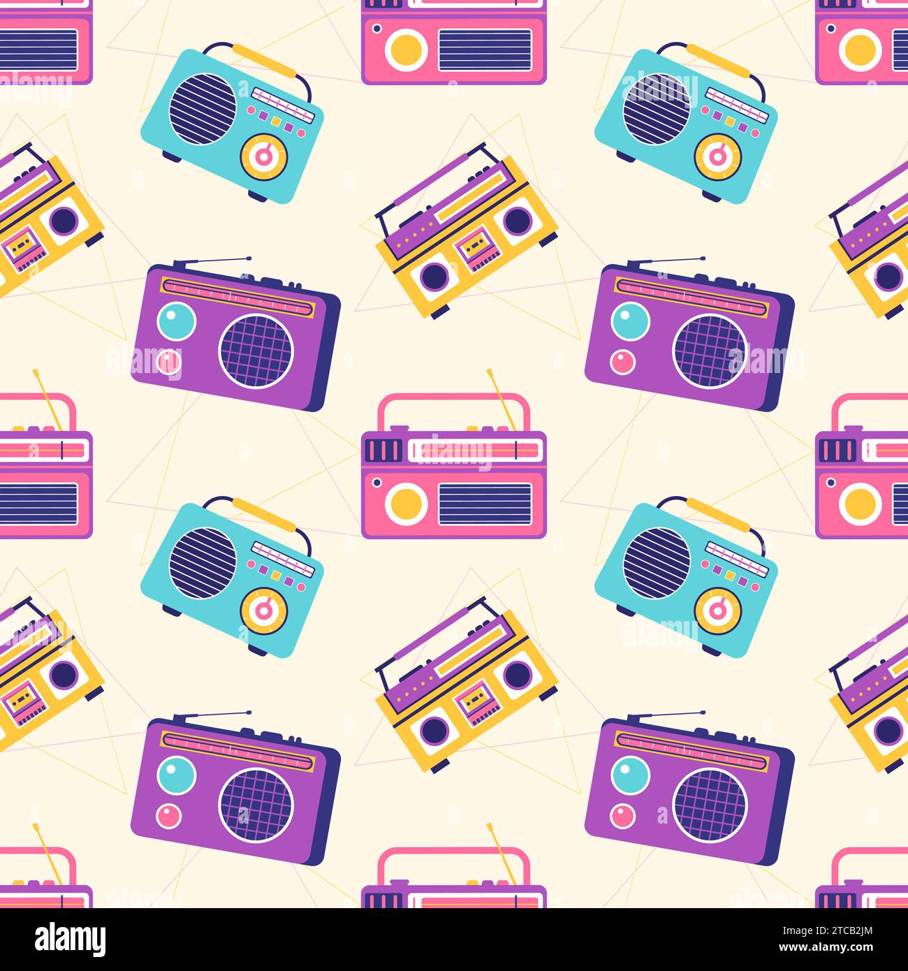 Radio Seamless Pattern Illustration Design with Player for Record and ...