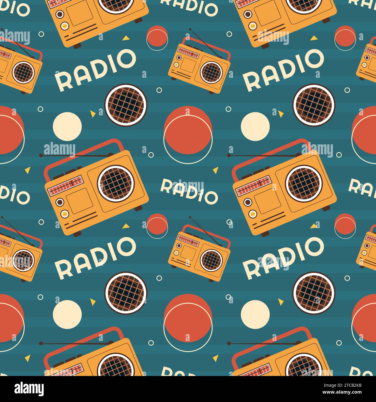 Radio Seamless Pattern Illustration Design with Player for Record and ...