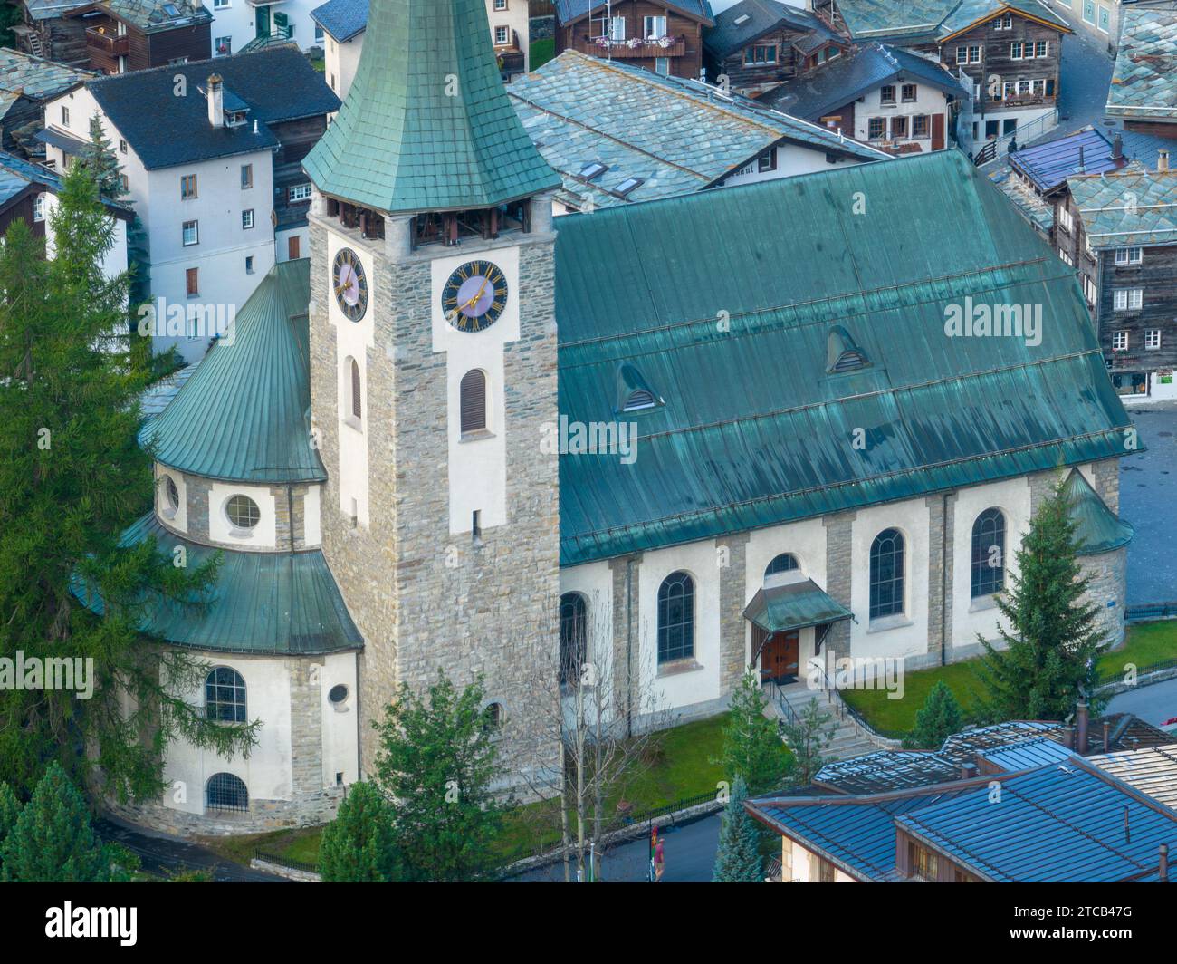 Parish church of St Mauritius (Pfarrkirche St. Mauritius), Zermatt ...