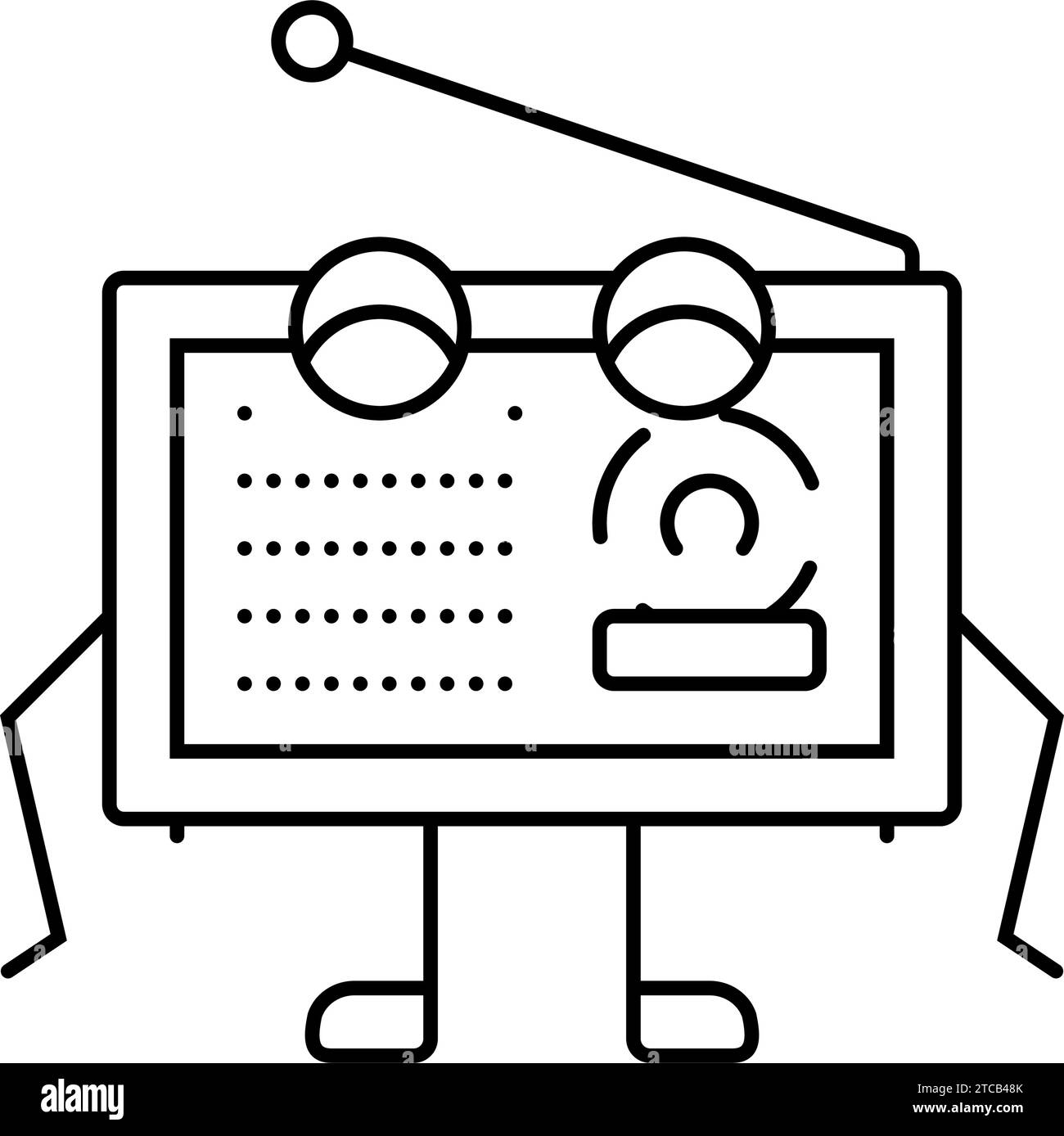 music notes retro line icon vector illustration Stock Vector Image ...