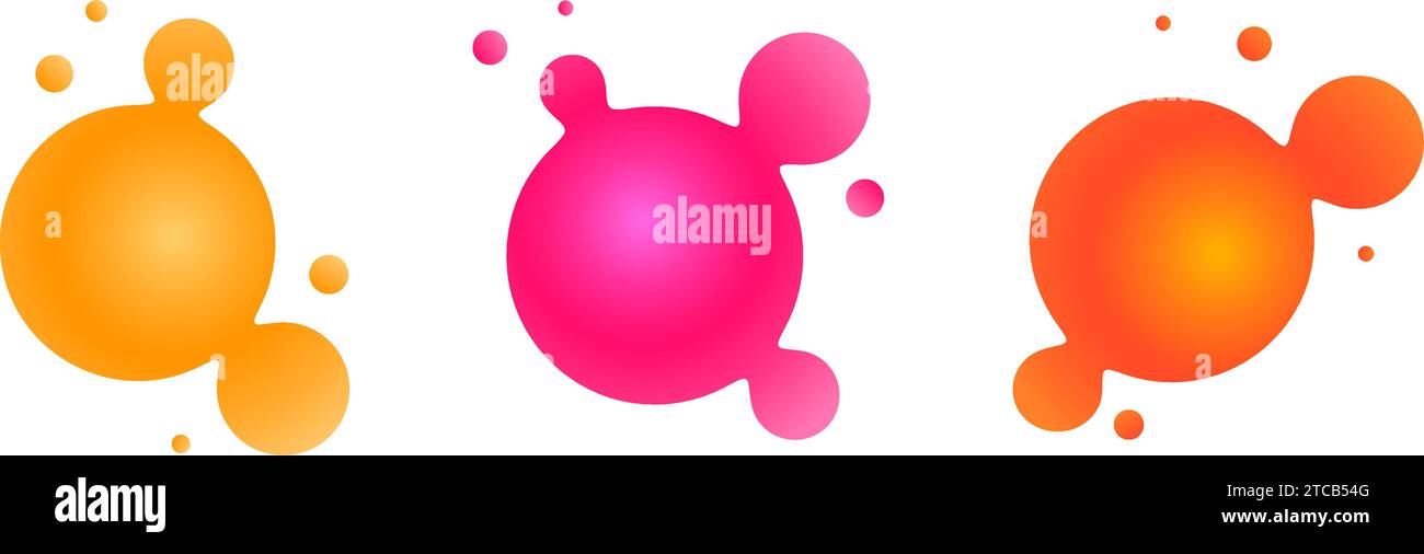 Abstract sphere bubble collection. Gradient liquid metaball set ...