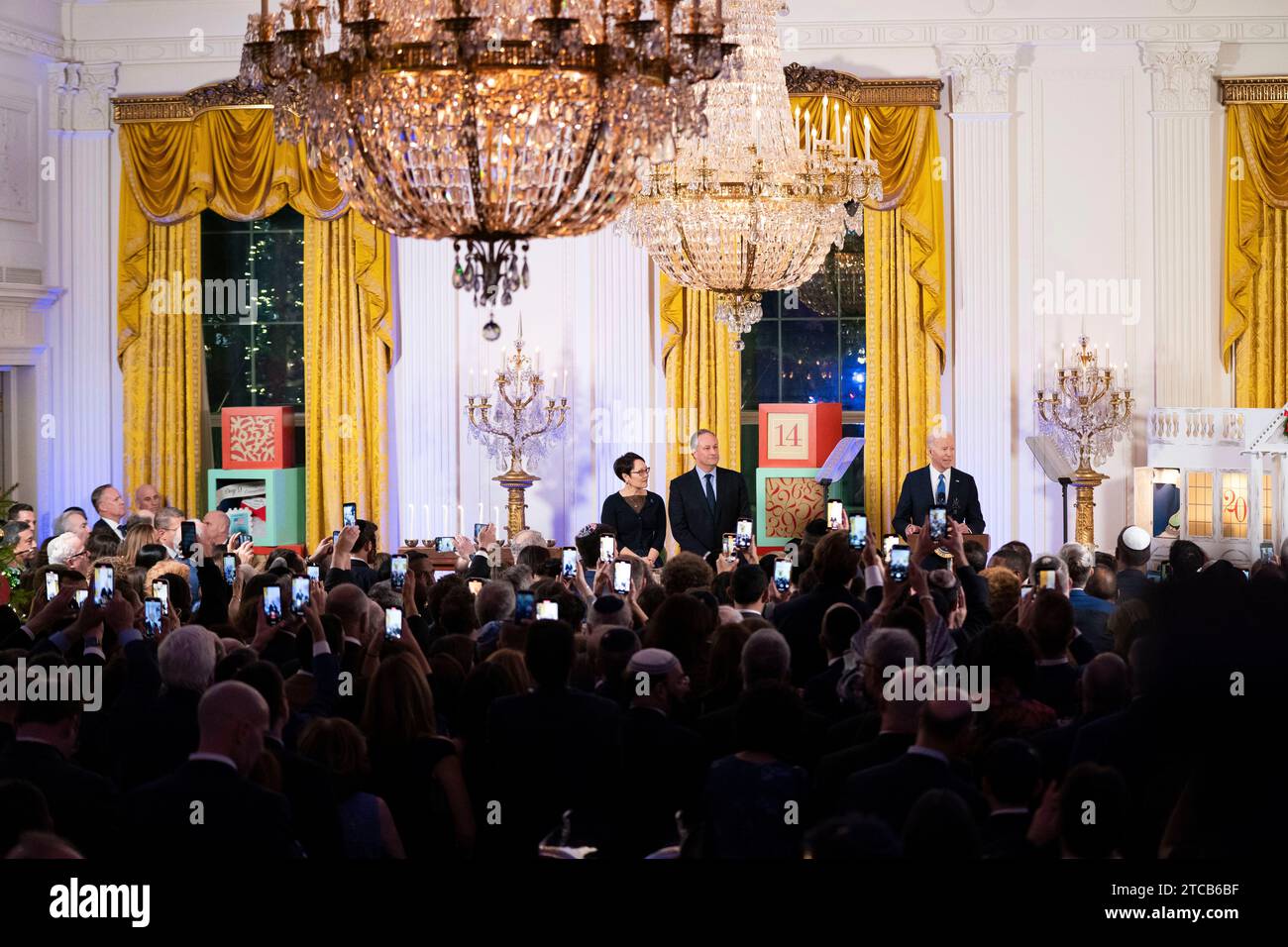 United States President Joe Biden speaks as second gentleman Doug ...