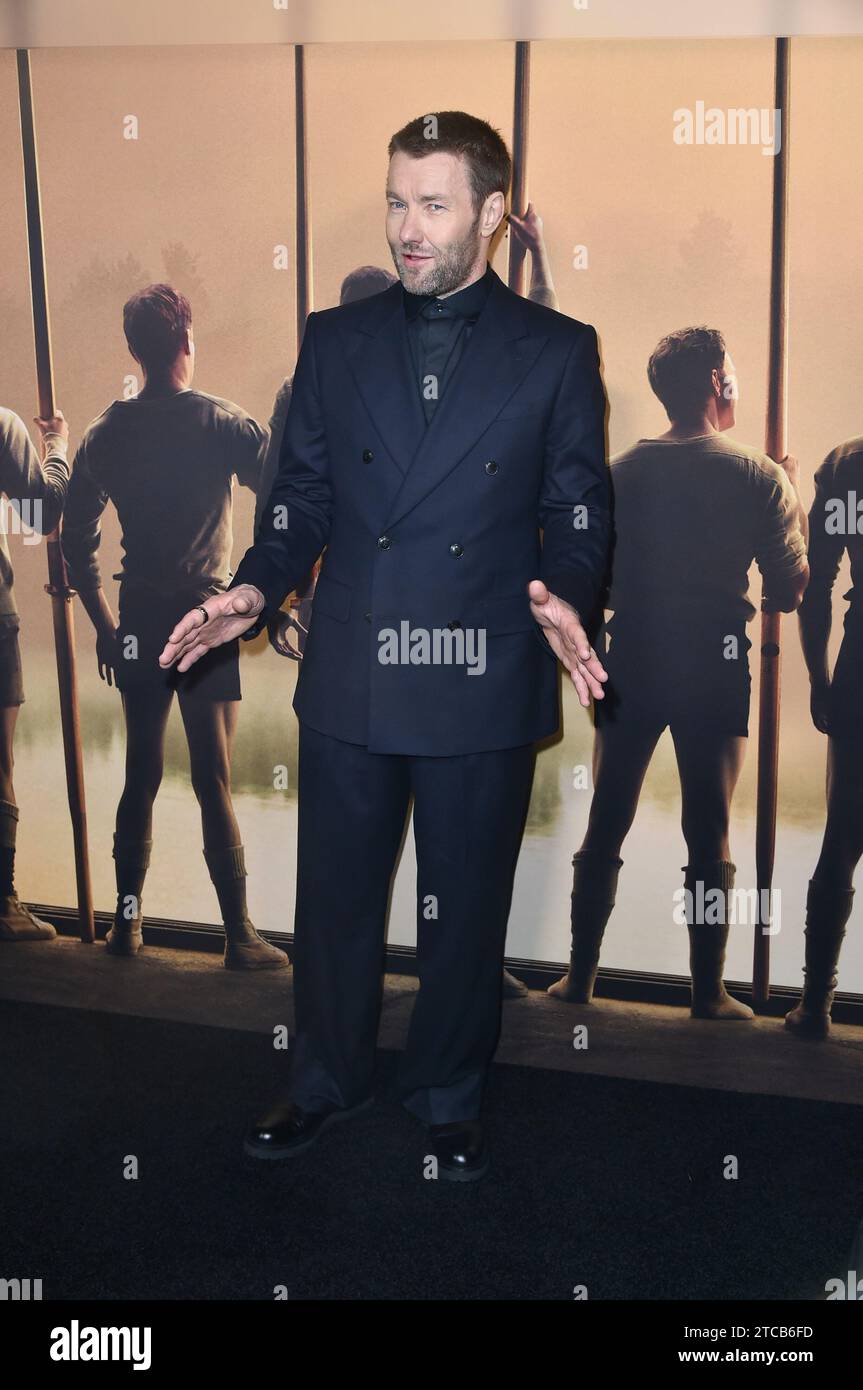 Joel Edgerton attends the premiere of "The Boys in the Boat" on Monday ...