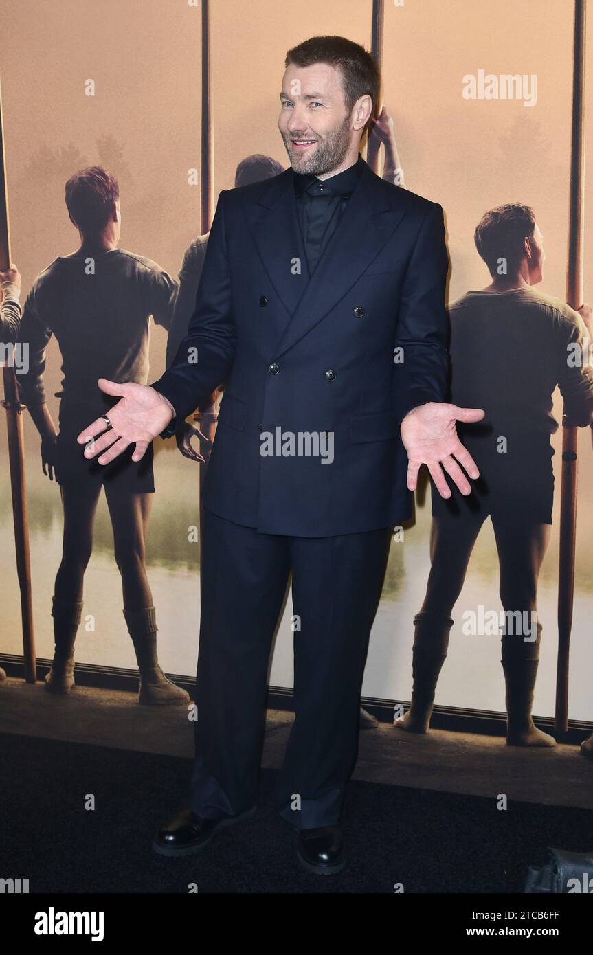 Joel Edgerton attends the premiere of "The Boys in the Boat" on Monday ...