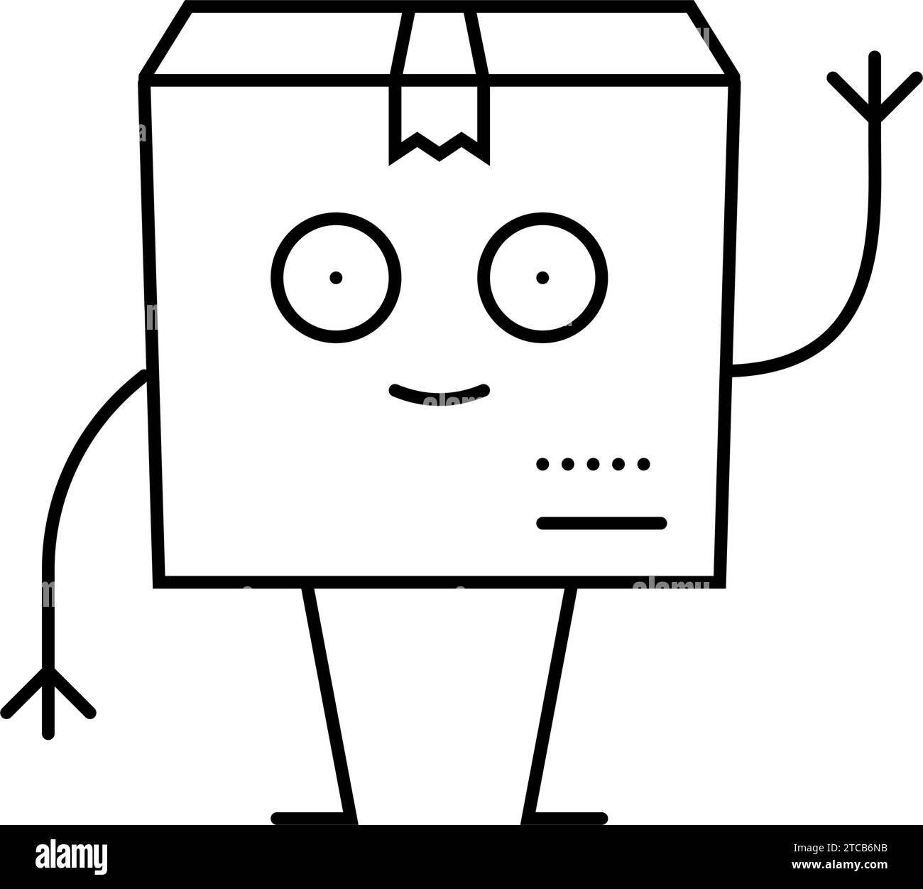 stand cardboard box character line icon vector illustration Stock ...
