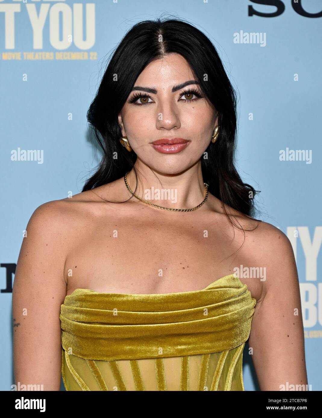 Christine Diaz attends the premiere of "Anyone But You" at AMC Lincoln ...