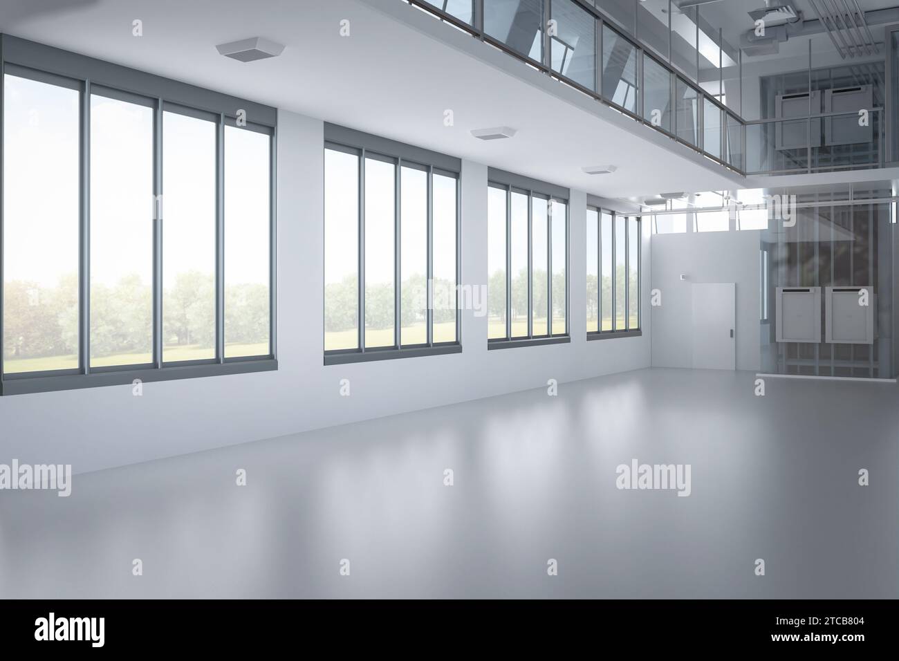 3d rendering laboratory interior or manufacturing factory with machine ...