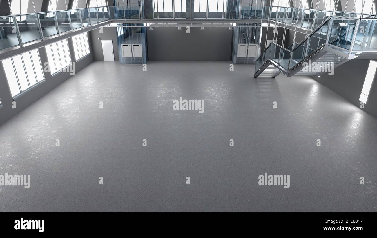 3d rendering laboratory interior or manufacturing factory with machine ...