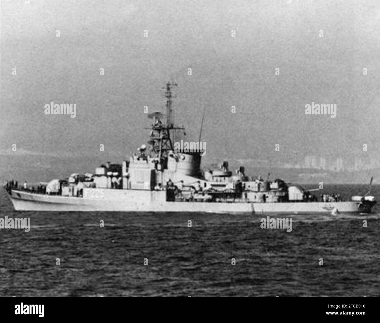 West German frigate Braunschweig (F225) underway, in 1981 Stock Photo ...