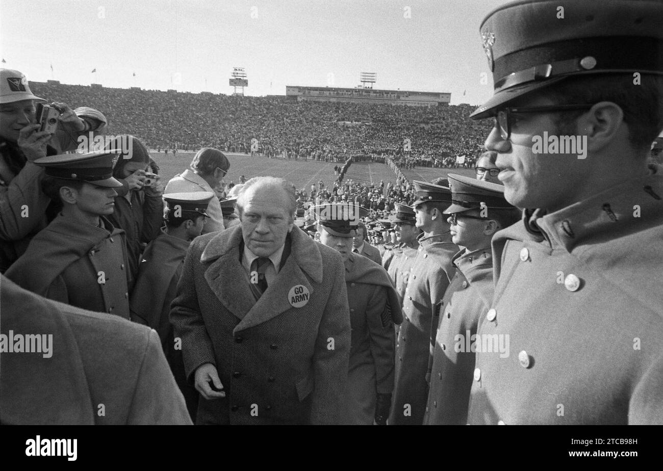 West Point Cadets Watching as President Gerald R. Ford Goes to His Seat ...